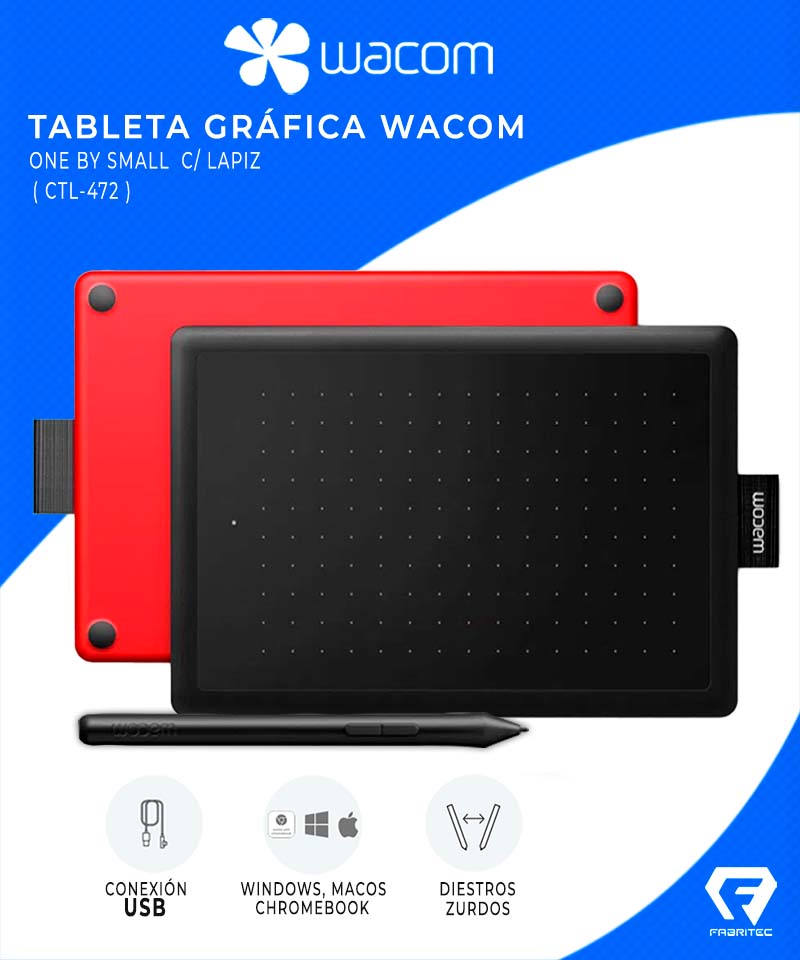 Tableta grÁfica wacom one by small ( ctl472k1a ) c/ lapiz | Corporacion ...
