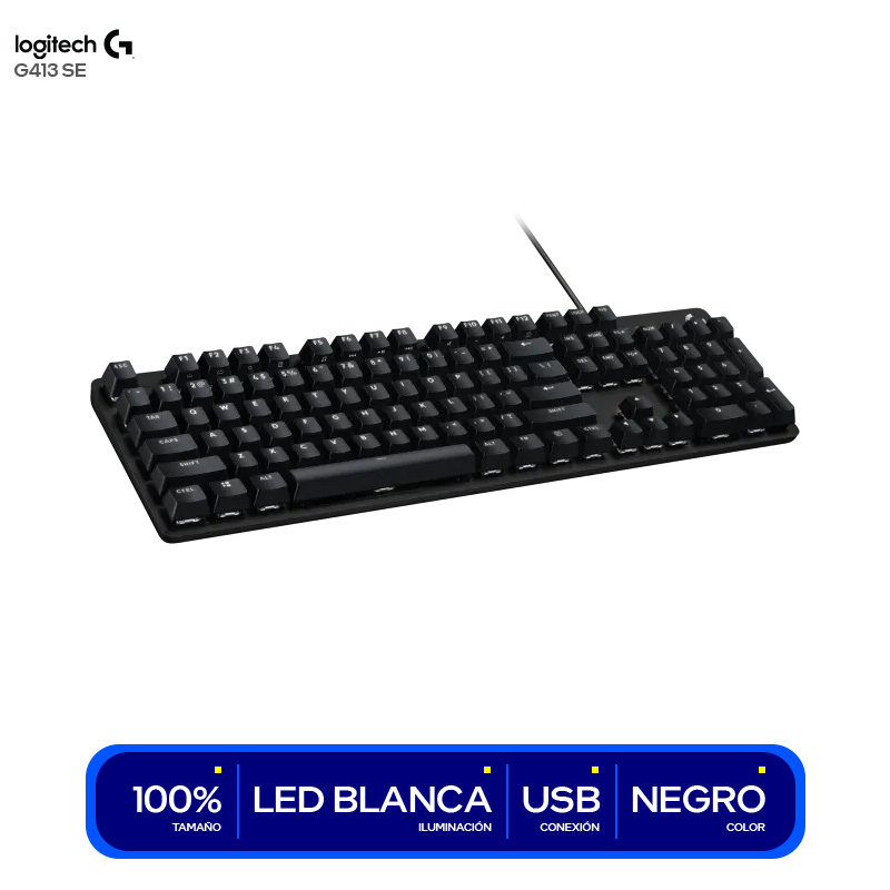 Teclado mecanico logitech g413 se ( 920-010433 ) ingles | negro ...