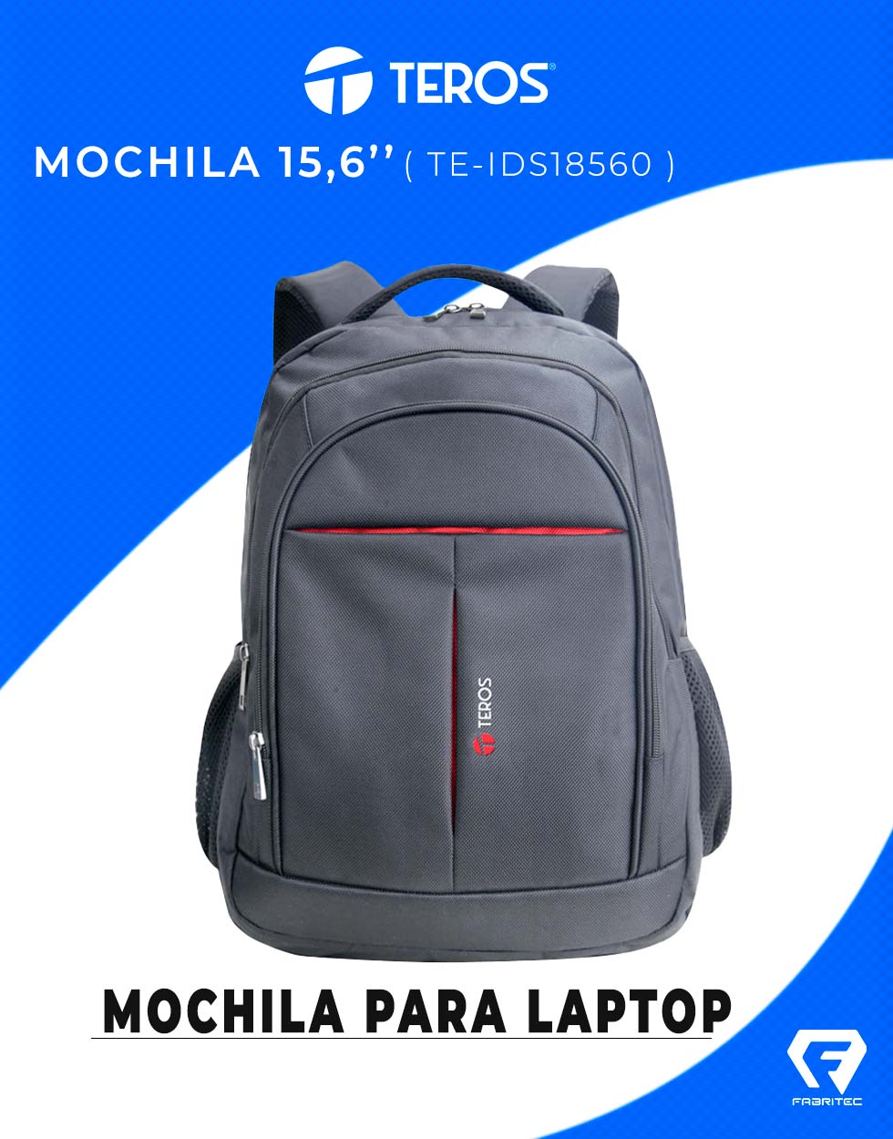 Mochila teros 15,6’’ laptop negro ( te-ids18560 ) | Corporacion Fabritec